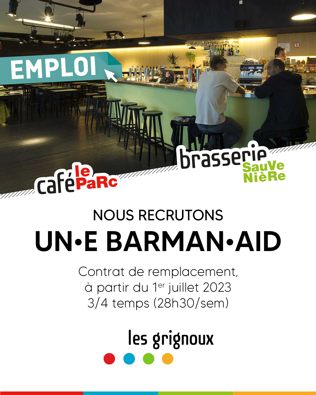 Les Grignoux - Cinémas Le Parc - Churchill - Sauvenière - Caméo Offre d'emploi : Un·e barman·aid ...